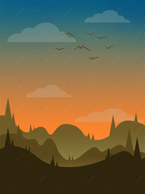 Latar Belakang Langit Angin Senja Datar Terbang Bahan Latar Belakang