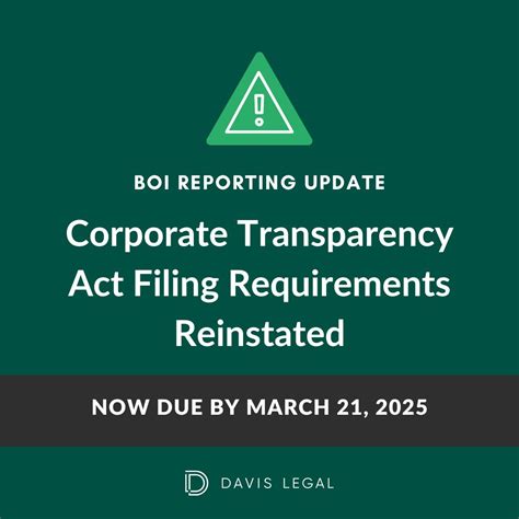 Attention Business Owners Corporate Transparency Act Filing