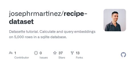 Github Josephrmartinezrecipe Dataset Datasette Tutorial Calculate