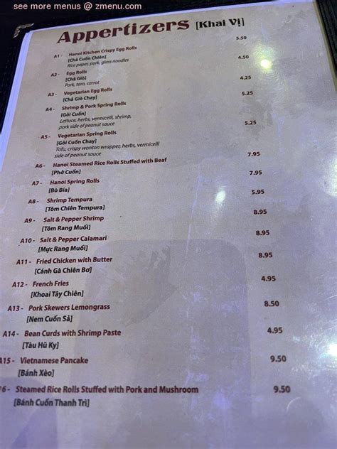 Online Menu Of Hanoi Kitchen Restaurant Claremont California 91711