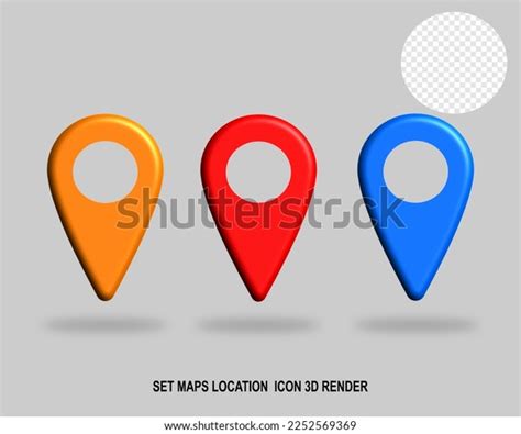 Set Maps Location Icon D Render Stock Vector Royalty Free Shutterstock