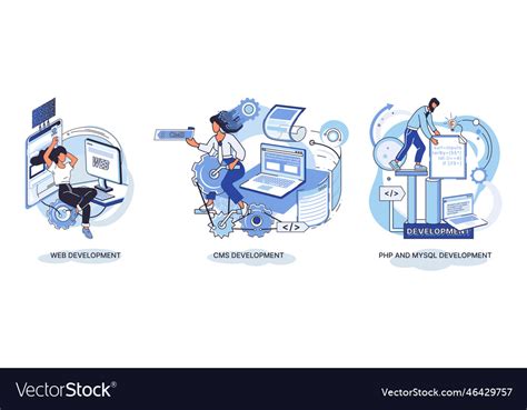 Website Architecture Concepts Web Development Vector Image