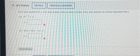 solved solve each equation for x for each answer enter an