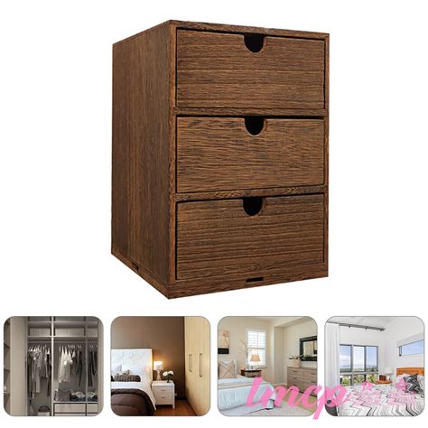 Lmcp ลิ้นชักจัดระเบียบไม้ลิ้นชักเก็บของไม้ตั้งโต๊ะกล่องเก็บ