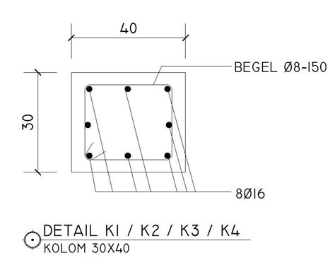 2d Design Of Column Reinforcement Details In Autocad Drawing Cad File
