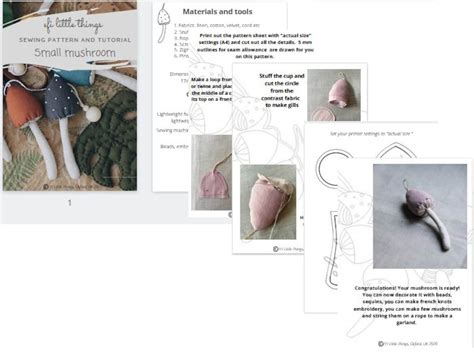 Mushroom TOY MAKING PDF Sewing Tutorial Etsy