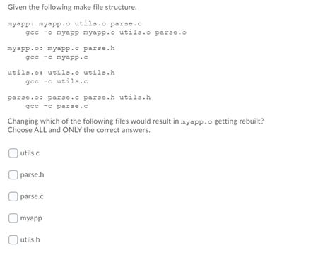 Solved Given The Following Make File Structure Main Maino