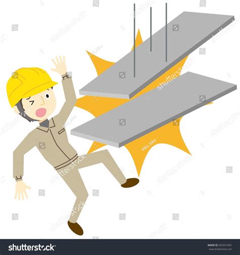 Man Who Encounters Falling Object Accident Stock Vector Royalty Free