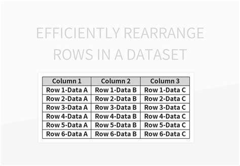 Efficiently Rearrange Rows In A Dataset Excel Template And Google Sheets File For Free Download
