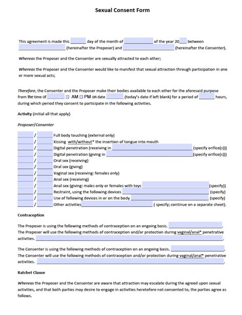 Free Sexual Consent Form PDF