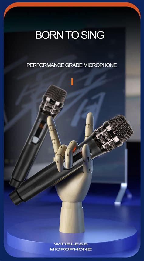 Uhf Wireless Microphone Rechargeable Wireless Microphone Dual Handheld Dynamic Mic With