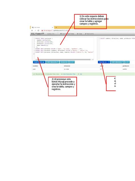 Mysql Creación De Tabla Y Consultas De Datos Pdf Software De