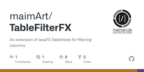 Github Maimarttablefilterfx An Extension Of Javafx Tableviews For