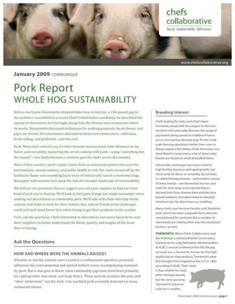 Whole Hog Sustainability Chefs Collaborative Pdf