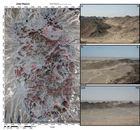High Resolution Quickbird Image Of Jebel Majayiz Shows The Interpreted Download Scientific