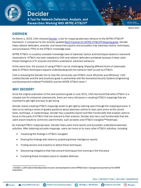 The Decider A Free Tool For Mitre Attandck Mapping Pdf Pdf