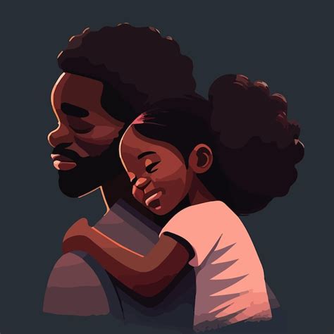 Een Tekening Van Een Kind Dat Een Man Knuffelt Premium Ai