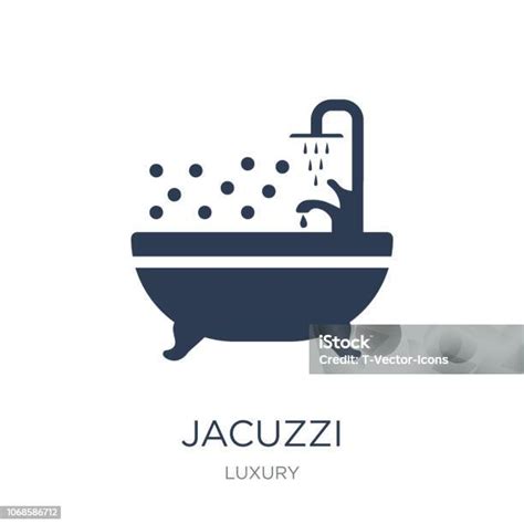 자 쿠지 아이콘입니다 명품 컬렉션에서 흰색 배경에 유행 평면 벡터 자 쿠지 아이콘 고급 호텔에 대한 스톡 벡터 아트 및 기타 이미지 고급 호텔 기포 물 Istock