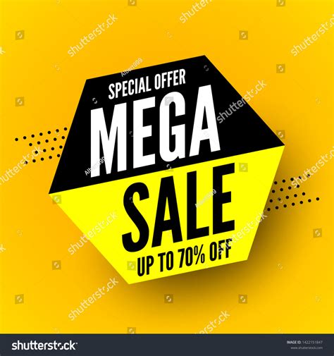 Black Yellow Mega Sale Banner Special Stock Vector (Royalty Free) 1422151847 | Shutterstock