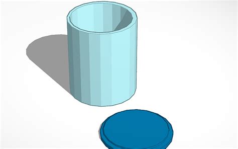 3d Design Pencil Pot With Lid Tinkercad