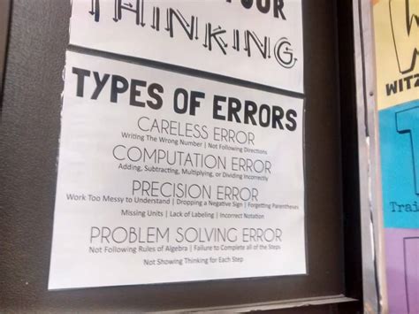 Types Of Errors Poster Math Love Types Of Errors Poster Math Love