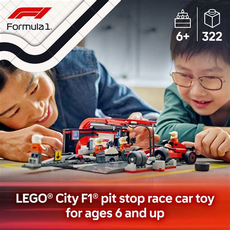 Lego 60443 City Fomula F1 Pit Stop And Pit Crew With Ferrari Car Building