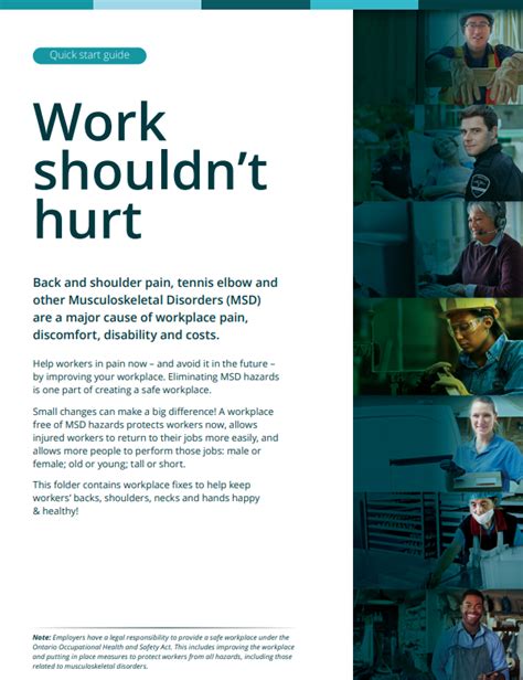 quick start guide general folder msd prevention guideline for ontario