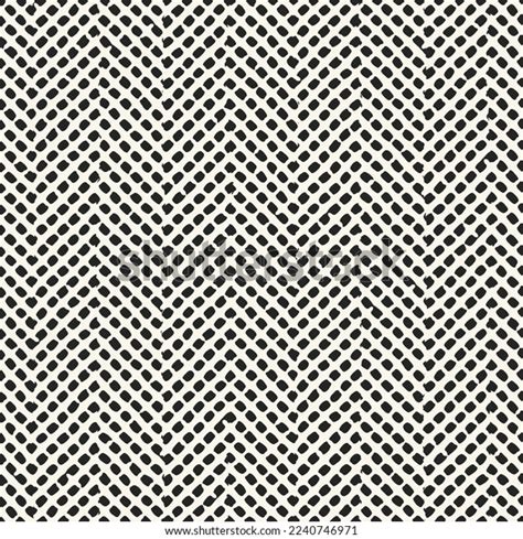 Monochrome Dashed Textured Herringbone Pattern Stock Vector Royalty