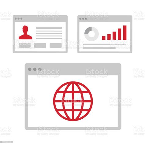 인터넷 브라우저 웹 페이지 아이콘입니다 모바일 개념 및 웹 디자인을위한 플랫 스타일 템플릿 통계가 있는 글로브 및 웹 페이지가 있는 브라우저 창입니다 기호 로고