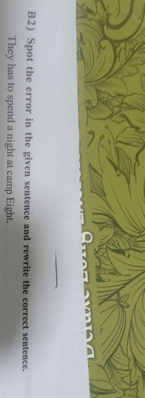 B2 Spot The Error In The Given Sentence And Rewrite The Correct Sentence
