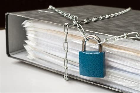 Files Locked With Chain And Padlock Data And Privacy Security Stock Photo Image Of Forbidden