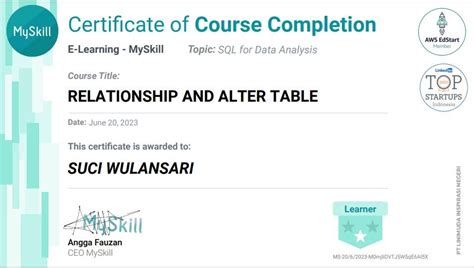 Suci Wulansari On Linkedin Certification Activity Learning Sql