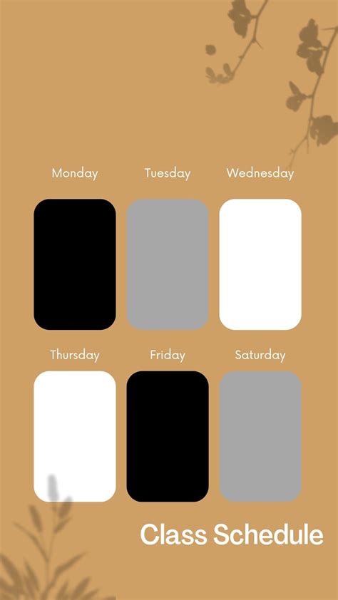 Class Schedule Wallpaper Brown Wallpaper Schedule Templates Class Schedule Minimalist