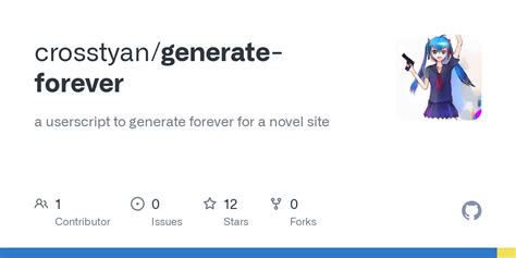 GitHub Crosstyan Generate Forever A Userscript To Generate Forever For A Novel Site