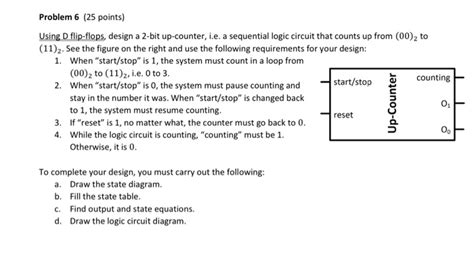 solved problem 6 25 points using d flip flops design a