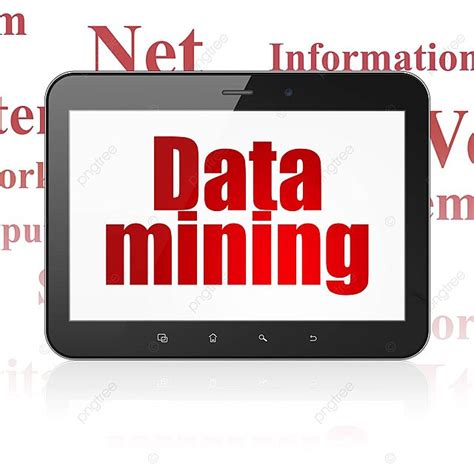 Tablet Computer Displaying Data Mining Concept Word Program Tech Photo