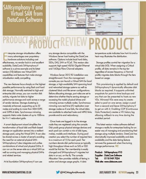 Network Computing Technology Review Datacore Virtual San And Sansymphony V Software Defined