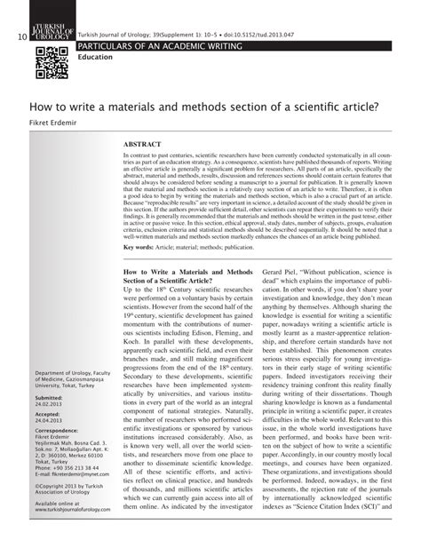 How To Write Method And Materials Section Factzone