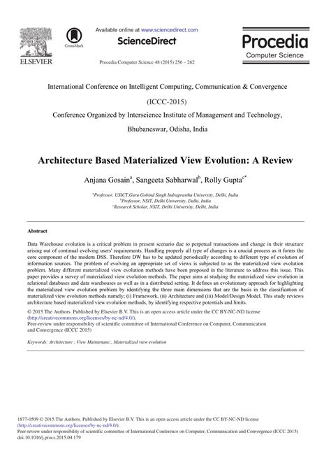 Pdf Model Based Materialized View Evolution A Review