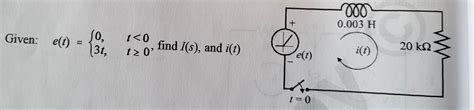 Solved Solve The Series Circuit By Laplace Transform Chegg