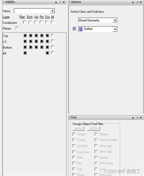 Allegro如何显示层叠options和find操作界面allegro高阶设计技巧 Csdn专栏