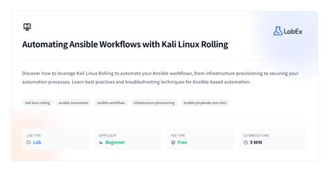 Automating Ansible Workflows With Kali Linux Rolling Labex