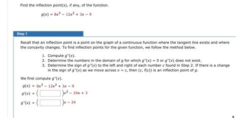 Solved Find The Inflection Point S If Any Of The