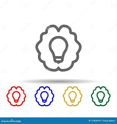 Lamp Brain Multi Color Style Icon Simple Thin Line Outline Vector Of Web Icons For Ui And Ux