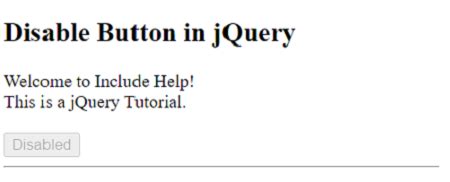Disable Button In JQuery With Examples