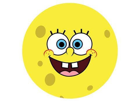 Edible Icing Image Spongebob Face Round Cake And Kitchen