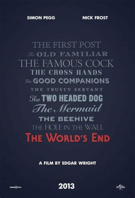 Edger Wrights The Worlds End Teaser Poster Filmpulsenet