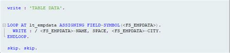 ABAP For Iteration With Where Condition For Statement With Where