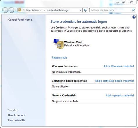 What Is Microsoft Windows 7 Credential Manager
