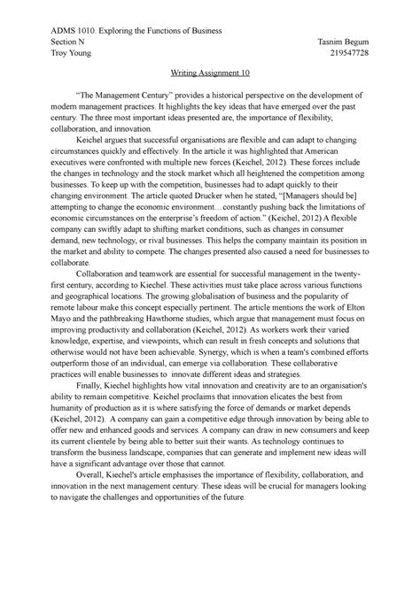 Writing Assignment 10 Adms1010 Yorku Studocu Writing Assignment 10 Adms1010 Yorku Studocu